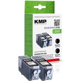 KMP C72D schwarz Druckerpatronen kompatibel zu Canon 2x PGI-520, 2er-Set