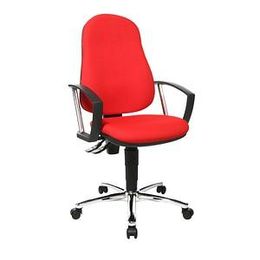 Topstar Bürostuhl Point 60 Plus, 8169A G21 Stoff rot, Gestell chrom