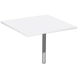 geramöbel geramöbel Verbindungsplatte höhenverstellbar Flex weiß, silber quadratisch 80,0 x 80,0 x 68,0 - 80,0 cm