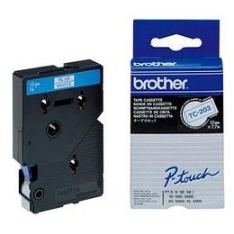 Brother Schriftband TC-203 TC203, 12 mm blau auf weiß