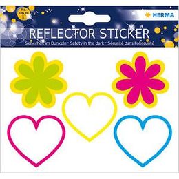 5 Herma reflektierende Aufkleber Blumen und Herzen