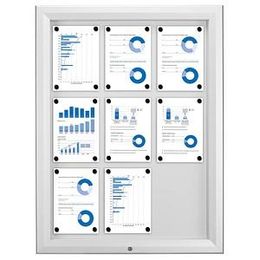 Showdown® Displays Showdown® Displays Schaukasten T silber 9x DIN A4