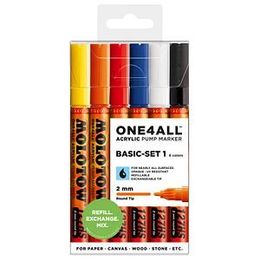 MOLOTOW BASIC-SET 1 Acrylstifte farbsortiert 2,0 mm, 6 St.