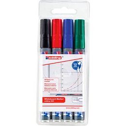 Edding 250 Whiteboard-Marker farbsortiert 1,5 - 3,0 mm, 4 St.