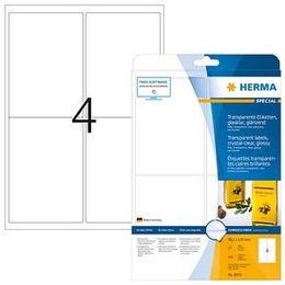 100 Herma Folienetiketten 8019 transparent 99,1 x 139,0 mm