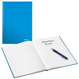 Leitz Notizbuch WOW DIN A5 liniert, blau-metallic Hardcover 160 Seiten