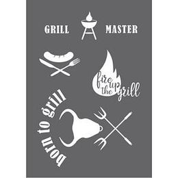 Rayher Siebdruckschablone Grillmaster grau