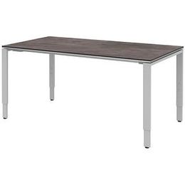 Röhr-Bush röhr Imperia höhenverstellbarer Schreibtisch quarzit rechteckig, 4-Fuß-Gestell silber 160,0 x 80,0 cm