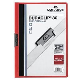 25 Durable Klemmhefter DURACLIP rot