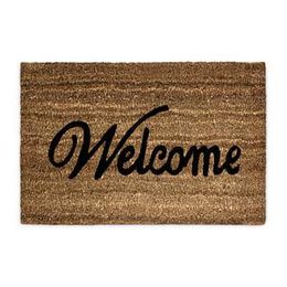 Relaxdays Kokosmatte Welcome braun 40,0 x 60,0 cm