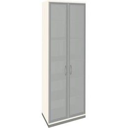 FM Aktenschrank Sidney, 4260672331765 weiß, Acrylglas satiniert 5 Fachböden 80,0 x 44,2 x 222,1 cm