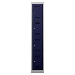 Bisley Schließfachschrank MonoBloc ML03S4 lichtgrau, oxfordblau ML03S4505, 4 Schließfächer 32,2 x 50,0 x 170,0 cm