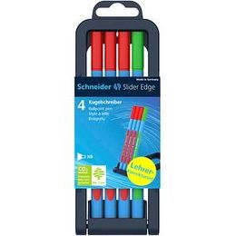 Schneider Kugelschreiber Slider Edge XB Lehrerkorrekturset blau Schreibfarbe farbsortiert, 4 St.
