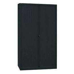 Bisley Rollladenschrank schwarz 4 Fachböden 120,0 x 43,0 x 198,0 cm