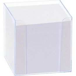 Folia Zettelbox LUXBOX transparent inkl. 800 Notizzettel weiß