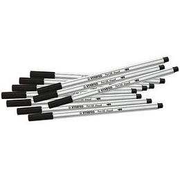 Stabilo Pen 68 brush Brush-Pens schwarz, 10 St.