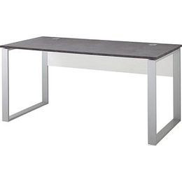 Germania Altino Altino Schreibtisch dunkelgrau rechteckig, O-Fuß-Gestell alu 160,0 x 80,0 cm