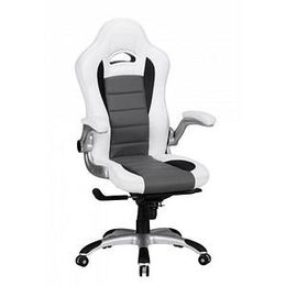 AMSTYLE Gaming Stuhl, SPM1.238 Stoff weiß, Gestell silber