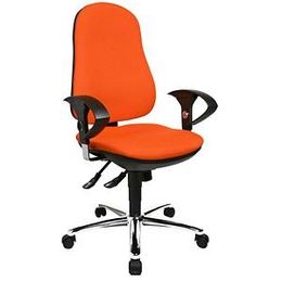 Topstar Bürostuhl Support ®Syncro Deluxe, 8559U G04 Stoff orange, Gestell chrom