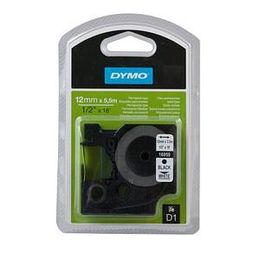 Dymo Schriftband D1 16959 S0718060, 12 mm schwarz auf weiß