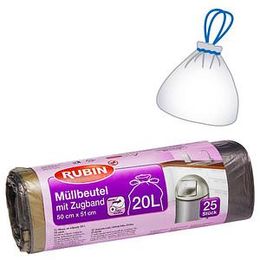 RUBIN Müllbeutel 20,0 l schwarz, 25 St.