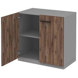 Röhr-Bush röhr Aktenschrank quantum, 180/D24/6120-85-R1 grau, eiche 1 Fachboden 80,0 x 41,9 x 76,5 cm