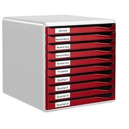 Leitz Schubladenbox Formular-Set bordeaux 5281-00-28, DIN A4 mit 10 Schubladen