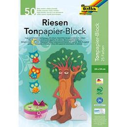 Folia Tonpapier Riesen-Block farbsortiert 130 g/qm 50 Blatt