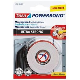 Tesa Montageband POWERBOND 55791 doppelseitiges Klebeband 19,0 mm x 1,5 m, 1 Rolle