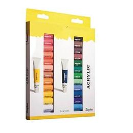 Rayher Künstler-Set Acrylfarben farbsortiert 24 x 12,0 ml