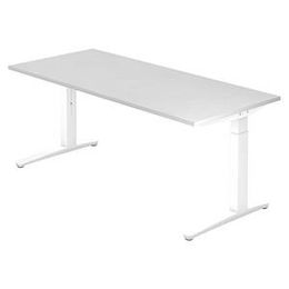 Hammerbacher XB19 höhenverstellbarer Schreibtisch weiß rechteckig, C-Fuß-Gestell weiß 180,0 x 80,0 cm