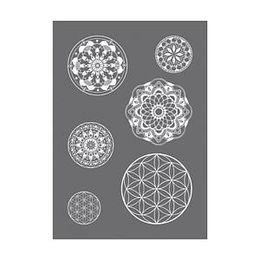 Rayher Siebdruckschablone 6 Mandalas grau