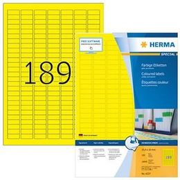 18.900 Herma Etiketten 4237 gelb 25,4 x 10,0 mm