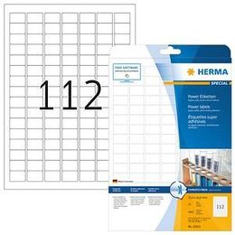 2.800 Herma Power-Etiketten 10916 weiß 25,4 x 16,9 mm