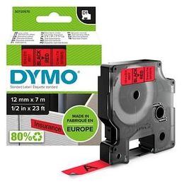 Dymo Schriftband D1 45017 S0720570, 12 mm schwarz auf rot