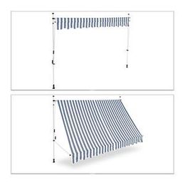 Relaxdays Klemmmarkise blau 300,0 x 120,0 cm