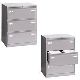 Bisley LIGHT Hängeregistraturschrank silber 3 Schubladen 80,0 x 62,2 x 101,6 cm