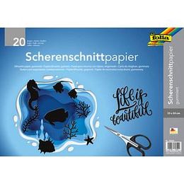 Folia Scherenschnittpapier gummiert schwarz 105 g/qm 20 Bogen