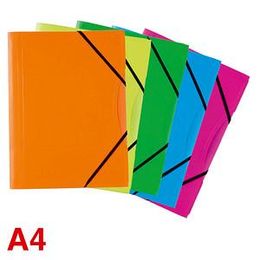 5 Folia Sammelmappen NEON DIN A4 farbsortiert