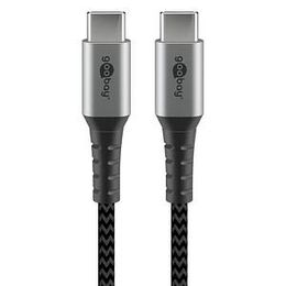 goobay USB C Kabel 2,0 m schwarz, grau