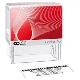 Colop Textstempel, individualisierbar Printer 40 selbstfärbend schwarz ohne Logo