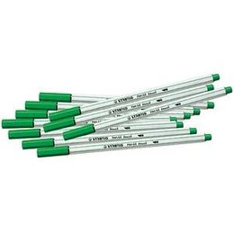 Stabilo Pen 68 brush Brush-Pens grün, 10 St.