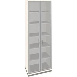 FM Aktenschrank Sidney, 4260672331819 weiß, Acrylglas klar 5 Fachböden 80,0 x 44,2 x 222,1 cm