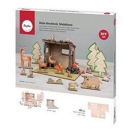 Rayher Holzbausatz Waldtiere 45-tlg. beige