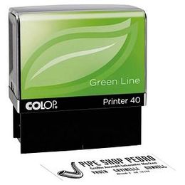 Colop Textstempel, individualisierbar Printer 40 Green Line selbstfärbend schwarz mit Logo