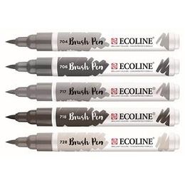 Talens ECOLINE® Brush-Pens silber, 5 St.