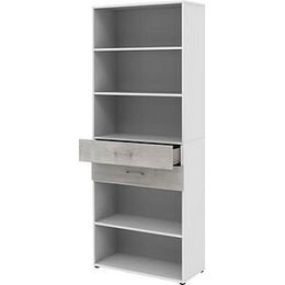 Röhr-Bush röhr Regalschrank direct.office, 859B681000 weiß, beton 80,0 x 34,4 x 212,5 cm