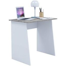 Vcm my office Masola Mini Schreibtisch sonoma-eiche rechteckig, Wangen-Gestell weiß 80,0 x 50,0 cm