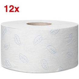 Tork Jumbo-Toilettenpapier T2 Premium Mini 2-lagig Recyclingpapier, 12 Rollen