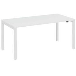 FM Catro Schreibtisch weiß, verkehrsweiß rechteckig, 4-Fuß-Gestell weiß 160,0 x 80,0 cm